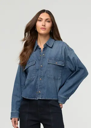 DUER Performance Denim Lite Boxy Shirt - Mesa