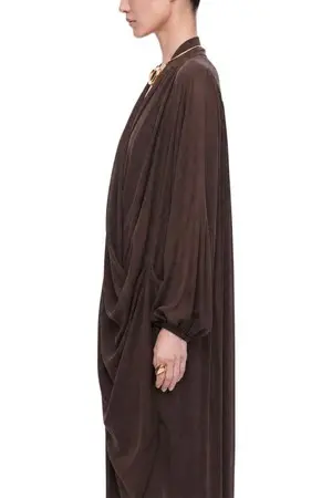 NOCTURNE Draped Wrap Maxi Dress