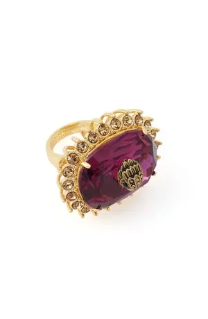 Kurt Geiger Pavé Spike Framed Gemstone Cocktail Ring