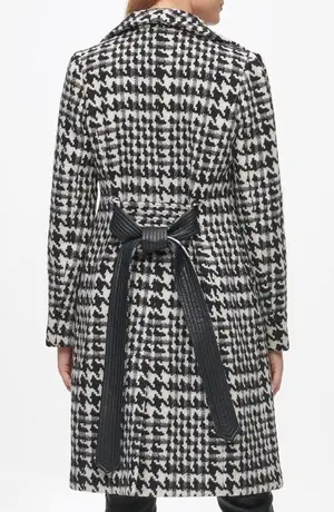 Karl Lagerfeld Paris Puff Sleeve Belted Coat