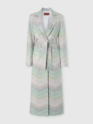 Missoni Duster Coat With Belt And Sequin Applications - Multicoloured