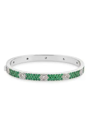 Sterling Forever Lumire 14k Plate Cubic Zirconia Bangle - Silver