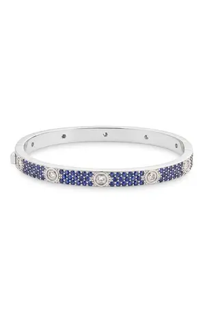 Sterling Forever Lumire 14k Plate Cubic Zirconia Bangle - Silver
