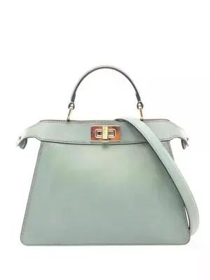 Fendi 2010-2026 Small Calfskin Selleria Peekaboo Iseeu Satchel - Green