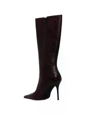 Jeffrey Campbell Proposal Snakeskin-effect Knee-high Boots