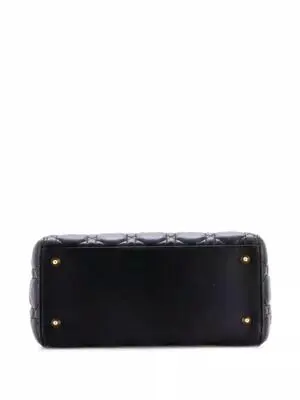 Dior Lady Bag Cannage Quilt Lambskin Medium Satchel - Black