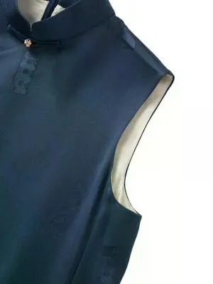 Shanghai Tang Mandarin-collar Silk Mini Dress