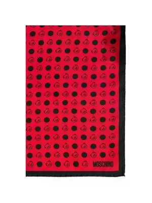 Moschino Teddy Bear Polka-dot Pocket Square - Red