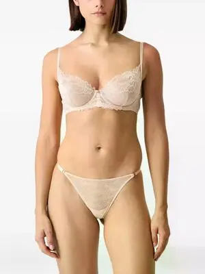 Guess Lace-trim Logo-pattern Bra
