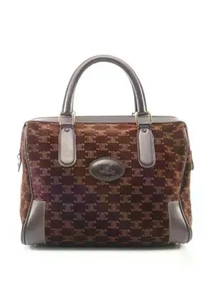 Celine 20th Century Macadam Suede Boston Bag - Brown