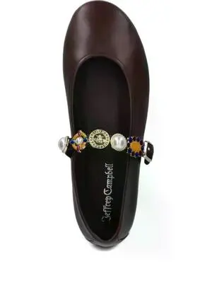 Jeffrey Campbell Amarissa Embellished Buckled Ballet Flats