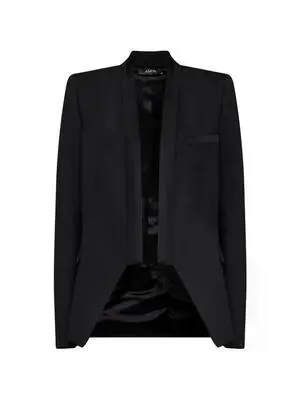 Amen Satin-trim Open-front Jacket