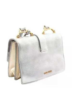 Miu Miu 2010-2026 Metallic Goatskin Madras Crossbody Bag