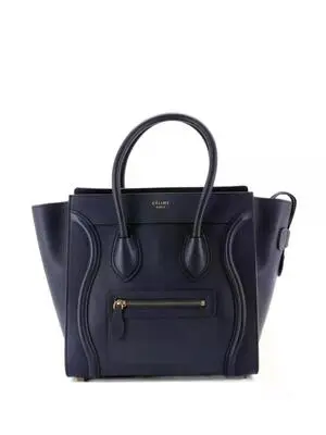 Celine Luggage Bag Smooth Leather Mini Tote Bag - Blue