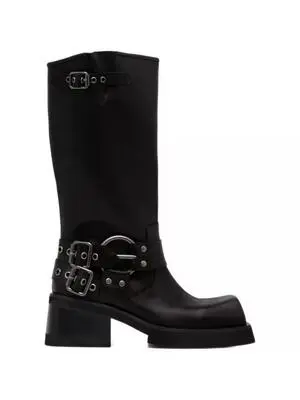 Jeffrey Campbell Fraudulent Buckle-strap Square-toe Boots