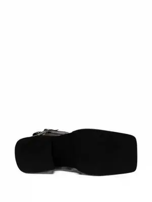 Jeffrey Campbell Fraudulent Buckle-strap Square-toe Boots