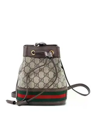 Gucci Ophidia Gg Coated Canvas Mini Bucket Bag - Brown