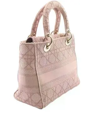 Dior 2010-2026 Medium Canvas Cannage Lady D Lite Satchel
