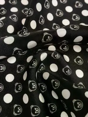 Moschino Teddy Bear Polka-dot Pocket Square Black