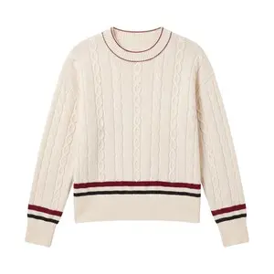 BRODIE CASHMERE Varsity Cable Crew Organic