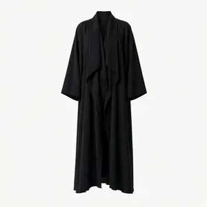 MAXJENNY Oversized Graphic Kimono Coat - Black