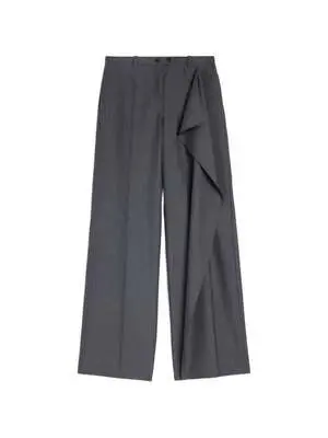 JIL SANDER Fil-à-fil Wool Trousers - Gray