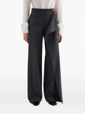 JIL SANDER Fil-à-fil Wool Trousers - Gray