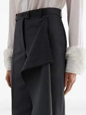 JIL SANDER Fil-à-fil Wool Trousers - Gray