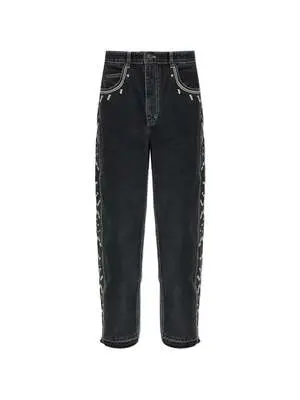 Isabel Marant Étoile Marant Jorian Embroidered Jeans - Black