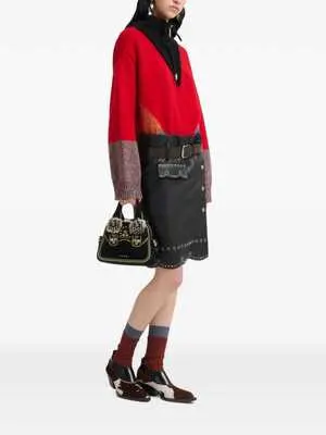 Marni Leather Skirt With Micro-studs