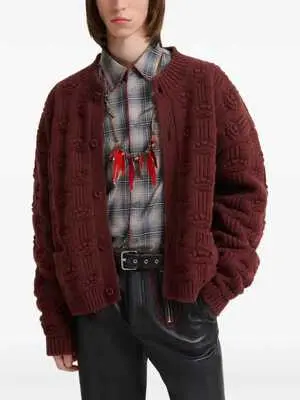 Marni Brown Wool And Cashmere Fisherman Cardigan