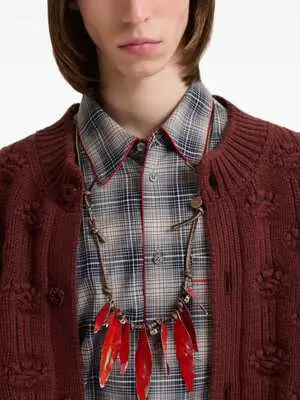 Marni Brown Wool And Cashmere Fisherman Cardigan