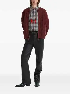 Marni Leather Trousers With Embroidered Inserts