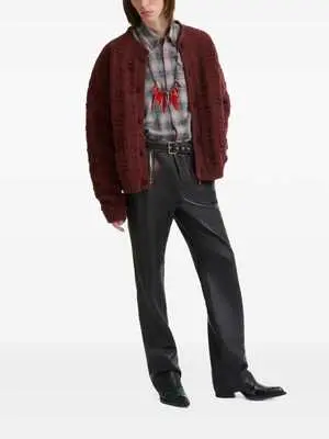 Marni Leather Trousers With Embroidered Inserts