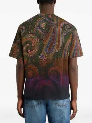 Etro Cotton Jersey T-shirt With A Shaded Paisley Pattern
