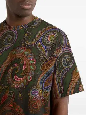 Etro Cotton Jersey T-shirt With A Shaded Paisley Pattern