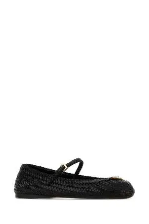 Prada Leather Ballerinas - Black