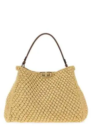 Fendi Raffia Large Way Shopping Bag - Brown