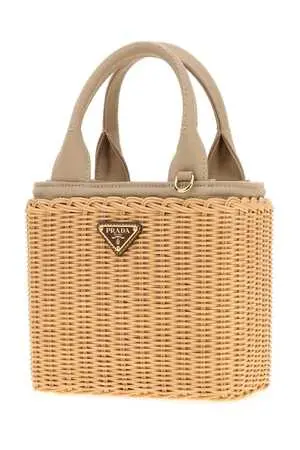 Prada Wicker Small Handbag - Brown