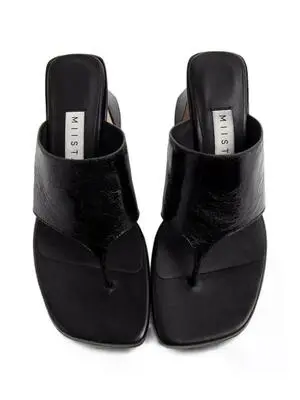 MIISTA Crinkled-leather Heeled Sandals