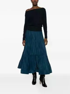 TWINSET Pleated Tiered Midi Skirt