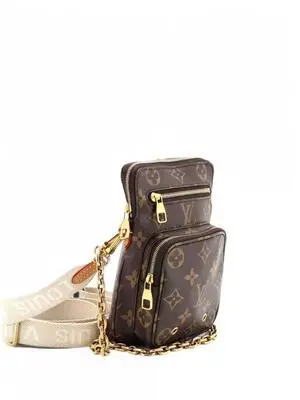 LOUIS VUITTON Utility Phone Sleeve Bag Monogram Canvas Crossbody Bag - Brown