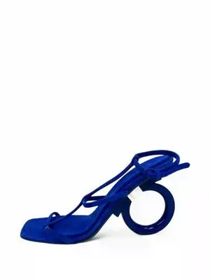 FERRAGAMO Elina Suede Sandals - Blue