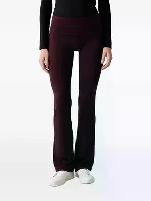 Guess Lotus Rhinestone-logo Flared Leggings - Red
