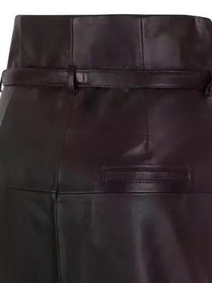 AMI Paris Belted Leather Midi Skirt