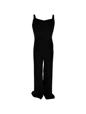 Galvan Wide-leg Corset Jumpsuit - Black