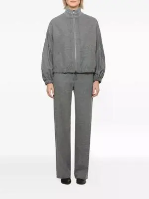 D.exterior Zip-up Bomber Jacket