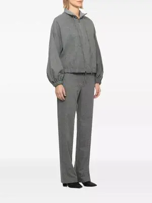 D.exterior Zip-up Bomber Jacket