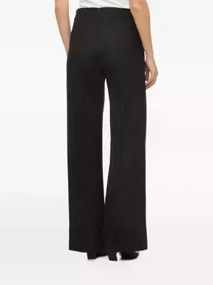 D.exterior Pressed-crease Wide-leg Trousers - Black