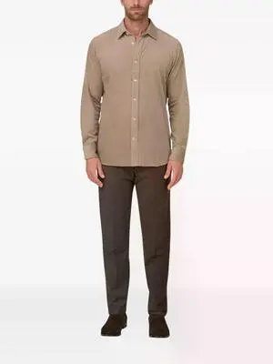 Boggi Milano Stretch Flannel Trousers - Brown